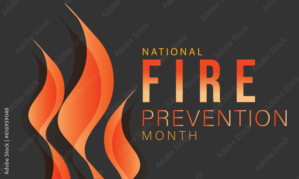 National fire prevention month. background, banner, card, poster ...