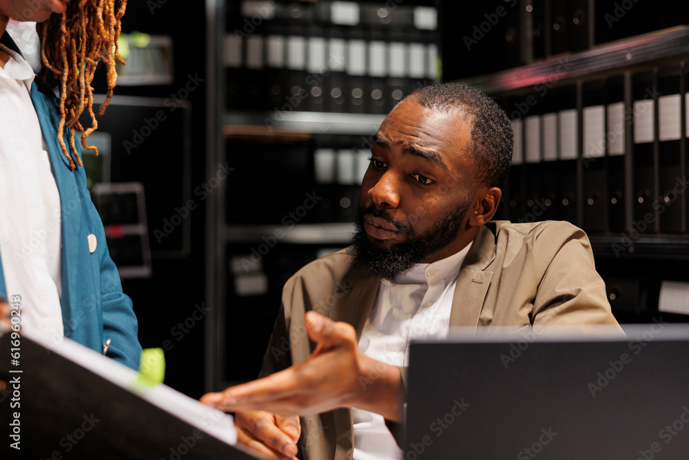 Private investigators examining information in crime matter report ...