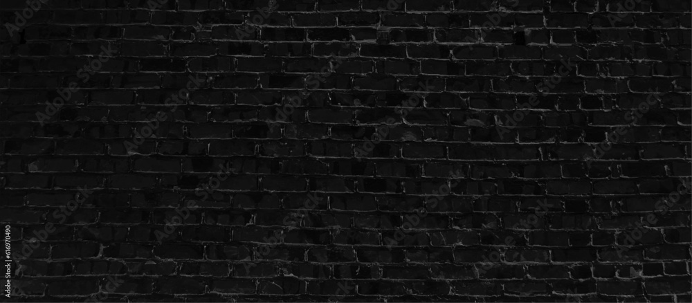 Brick texture with scratches and cracks. Vector black brick wall ...