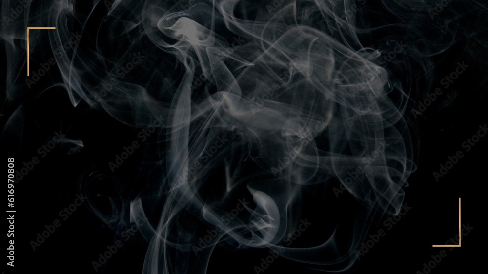 Dark Black Smoke Background with Golden Frame desktop Wallpaper Stock ...