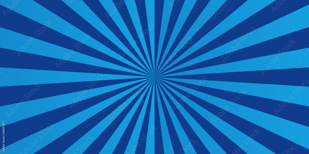 Blue Sunburst Background Abstract Background With Rays Colorful Sun