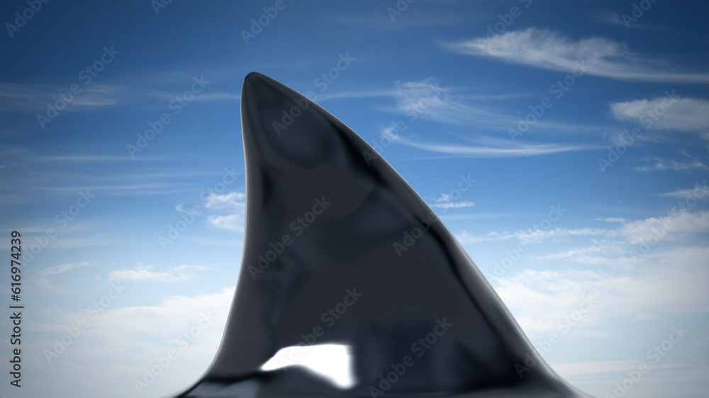 Shark fin isolated on white background. 3D illustration Stock ...