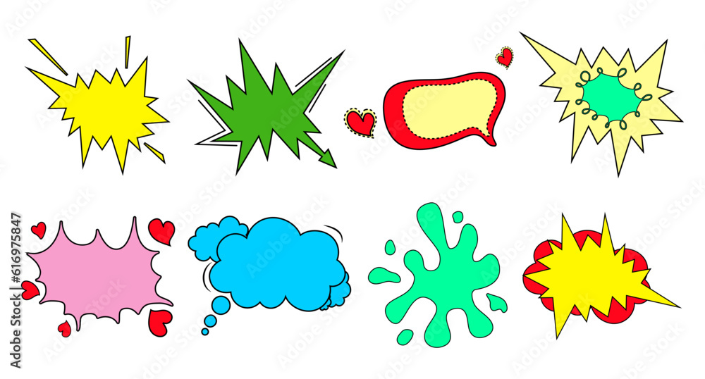Vector.Bach.Boom.Pop Art Set. Comics.Blast sounds, comic bubble, Frames ...
