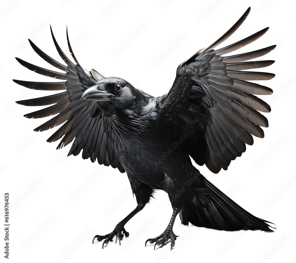 Crow in Command: Dynamic Black Crow Standing with Authority. Generative ...