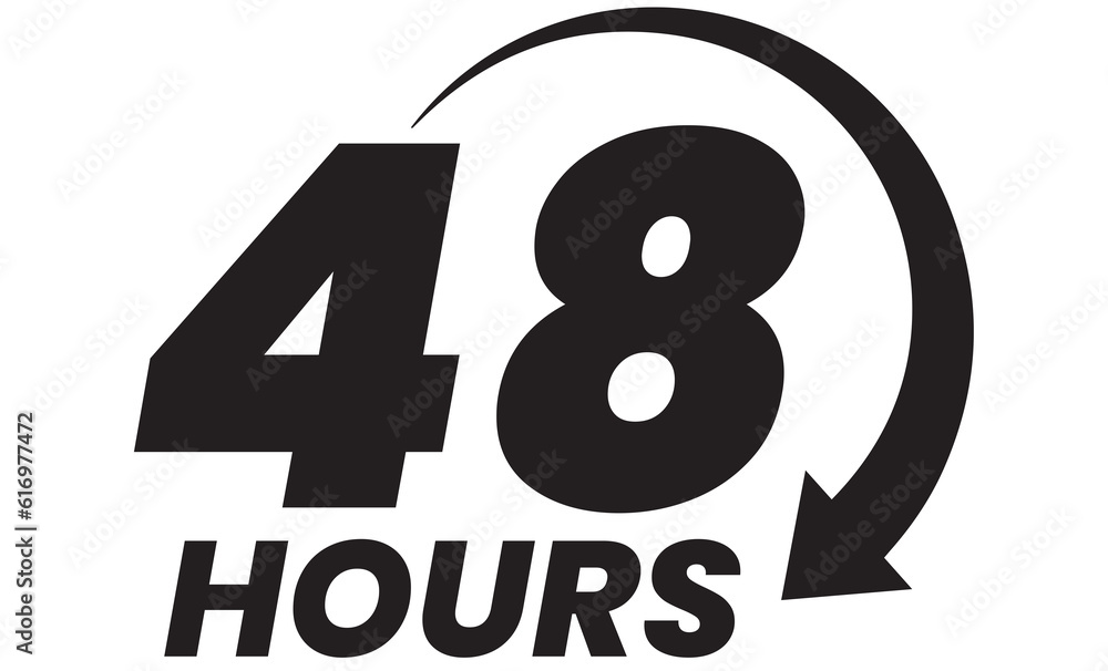 48 Hours icon on transparent background Stock Illustration | Adobe Stock