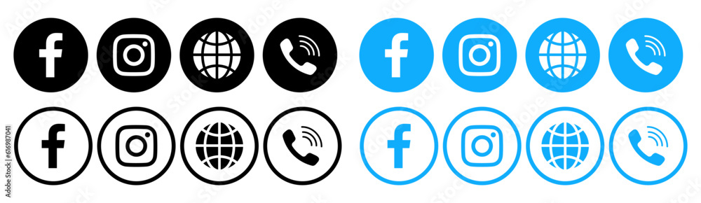 Contact and Communication Icons.Set of Communication icon.Set of Social ...
