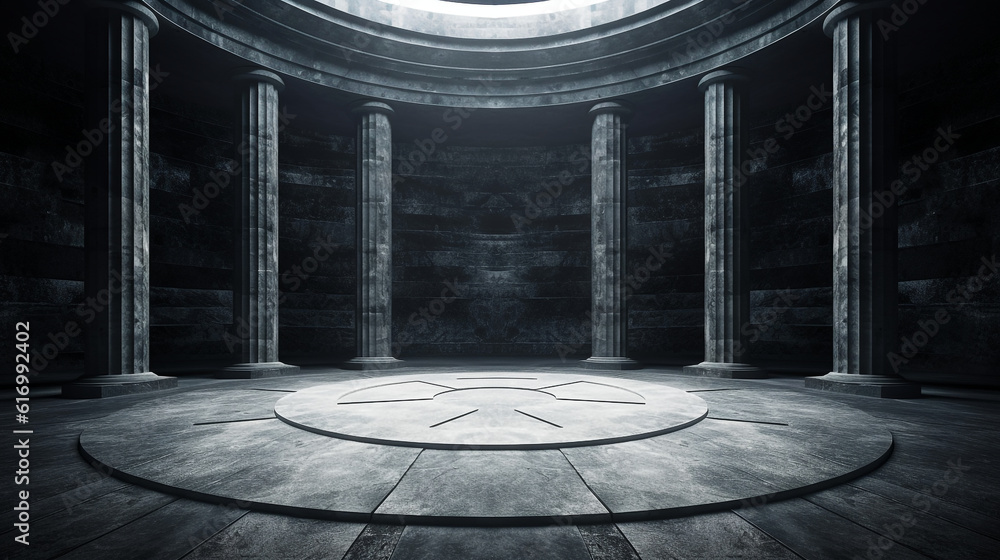 Ancient Greek space design. Generative AI image. Stock Illustration ...