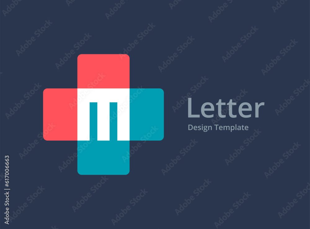 Letter M cross plus medical logo icon design template elements Stock ...
