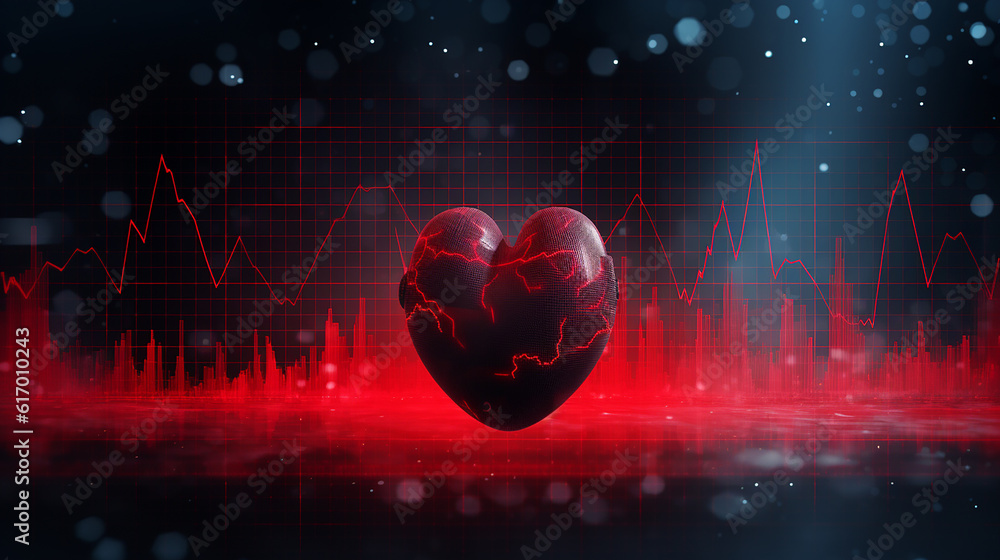 cardiograma de batimento cardíaco Stock Illustration | Adobe Stock