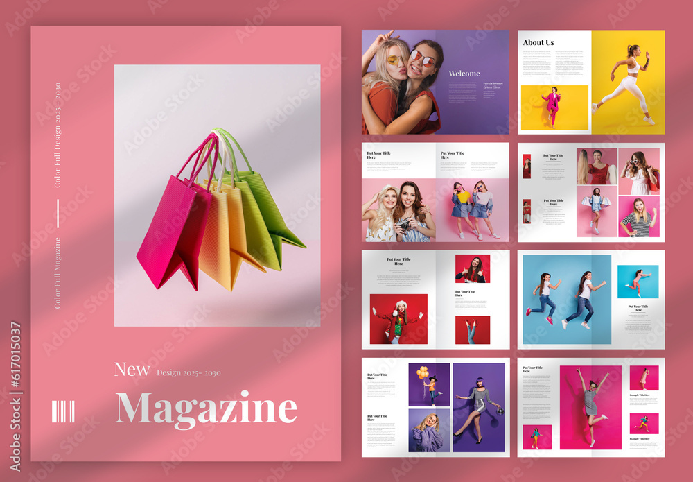Color Full Magazine Template Stock Template | Adobe Stock