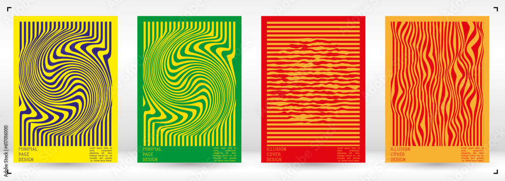 Geometrical Poster Design with Optical Illusion Effect. Modern ...