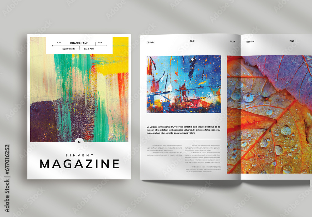 Clean Magazine Layout Stock Template | Adobe Stock