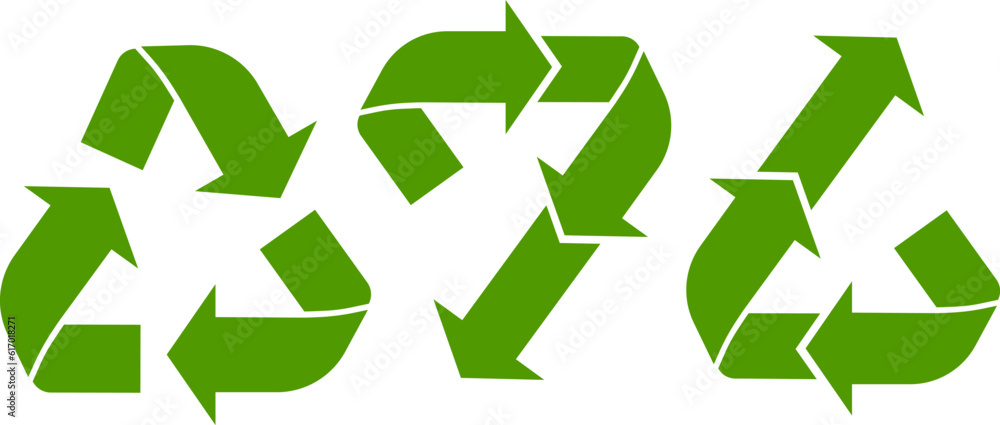 Green Recycle, Downcycle, Upcycle symbols. Stock Vector | Adobe Stock