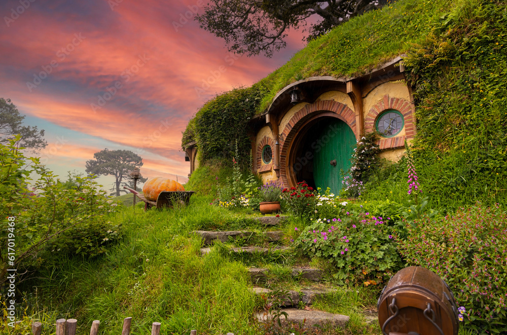 MATAMATA- NEW ZEALAND -NOVEMBER -2- 2022: Hobbiton - movie set created ...