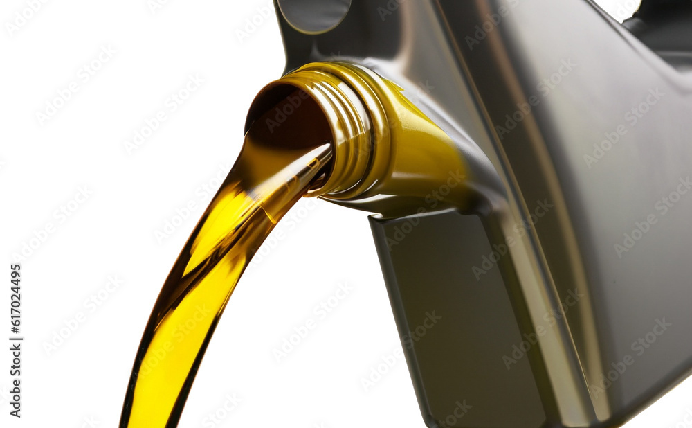 Pouring oil lubricant motor oil isolated on white and transparent background, png Stock ...