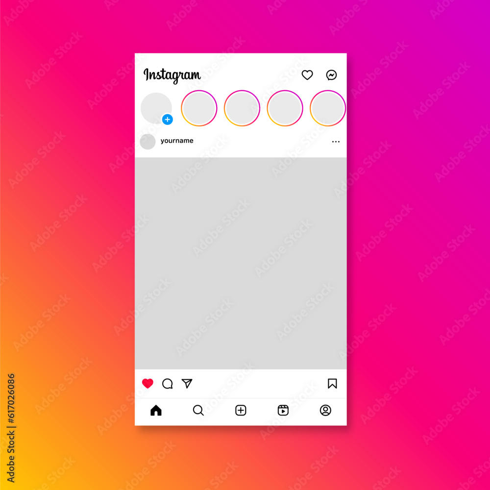 Vetor de instagram post frame mockup template. social media and social ...