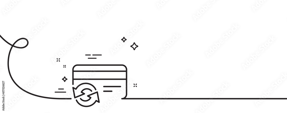 Change credit card line icon. Continuous one line with curl. Payment ...