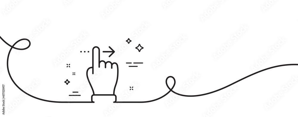 Touchscreen gesture line icon. Continuous one line with curl. Slide ... Touchscreen gesture line icon. Continuous one line with curl. Slide ...