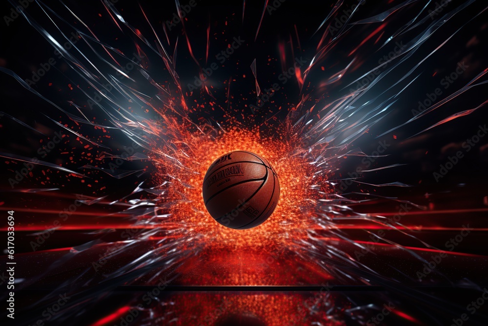 Lose up of ball in the net Scoring the winning points basketball ...
