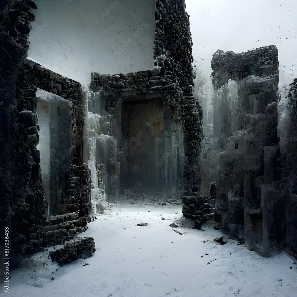 inside maze Wall texture ruins cinematic dirty detailed 50mm imax alone ...
