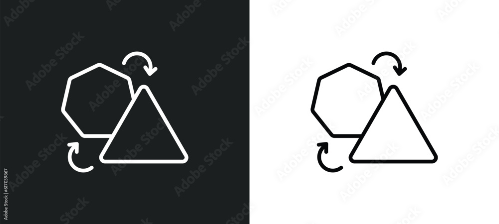 transform line icon in white and black colors. transform flat vector ... transform line icon in white and black colors. transform flat vector ...