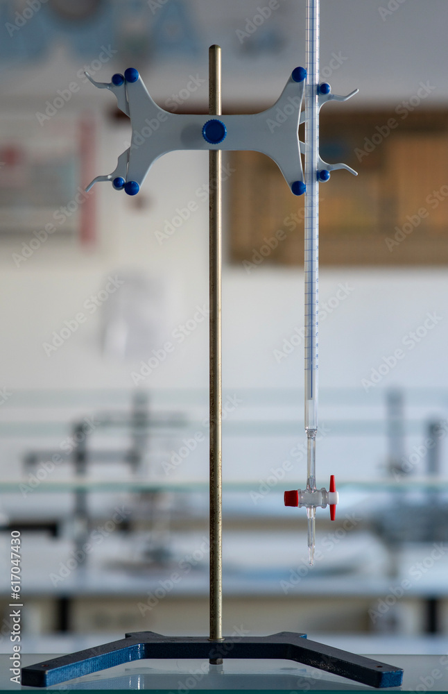 Burette for precision measurements in the chemistry laboratory Stock ...