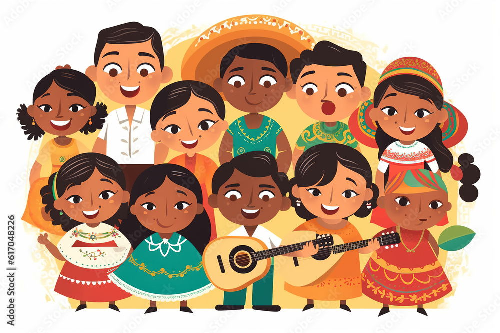 National Hispanic Heritage Month clipart cartoon, Generative AI Stock ...