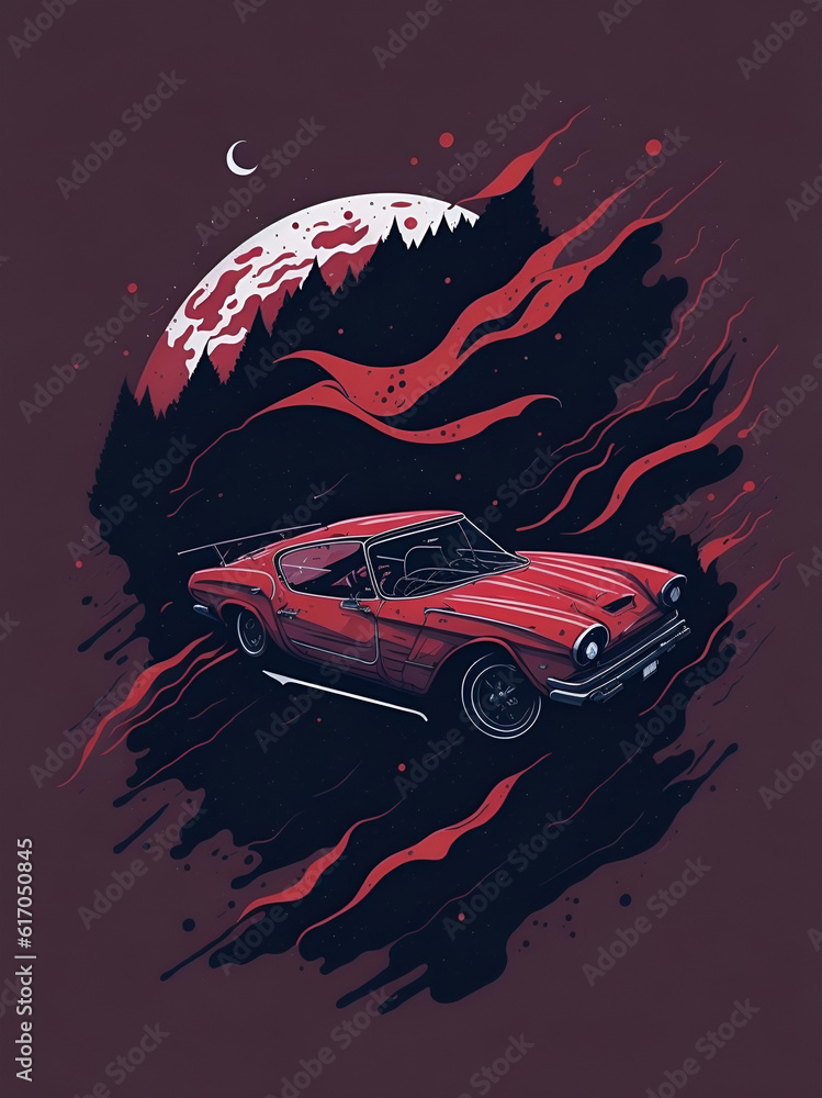 Cartoon car. Splash art. AI generated illustration Stock Illustration ...