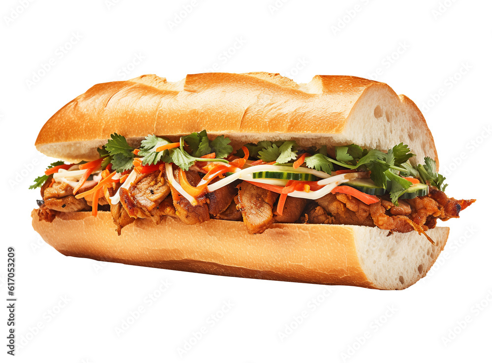 Banh Mi sandwich on transparent background. Generative AI. Stock ...