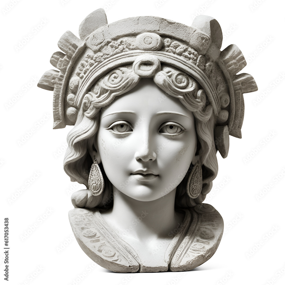 Face statue of Penelope in Greek mythology on transparent background ...