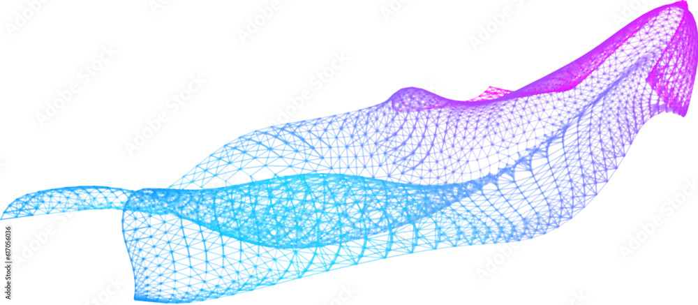 Network lines. Net wave information flow. Scientific paradigm solutions ...