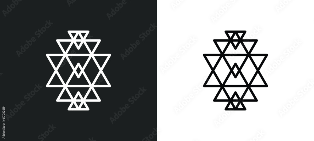 sri yantra line icon in white and black colors. sri yantra flat vector ...