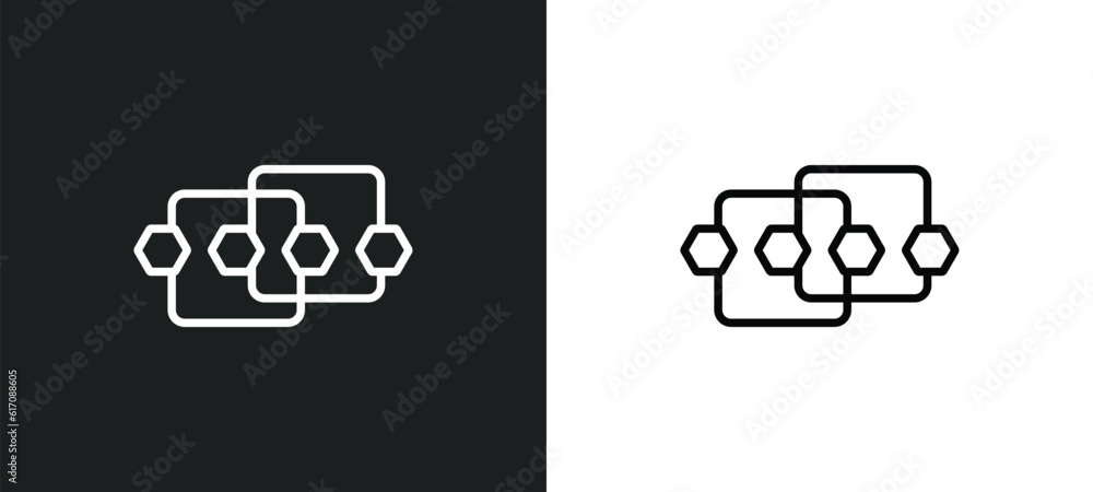 points connected chart line icon in white and black colors. points ... points connected chart line icon in white and black colors. points ...