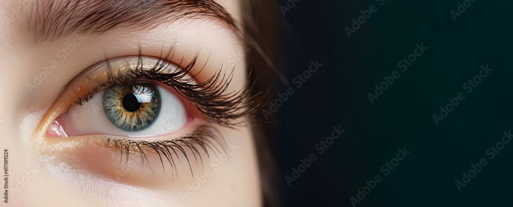 close up image of woman's eye, in the style of realistic hyper-detailed ...