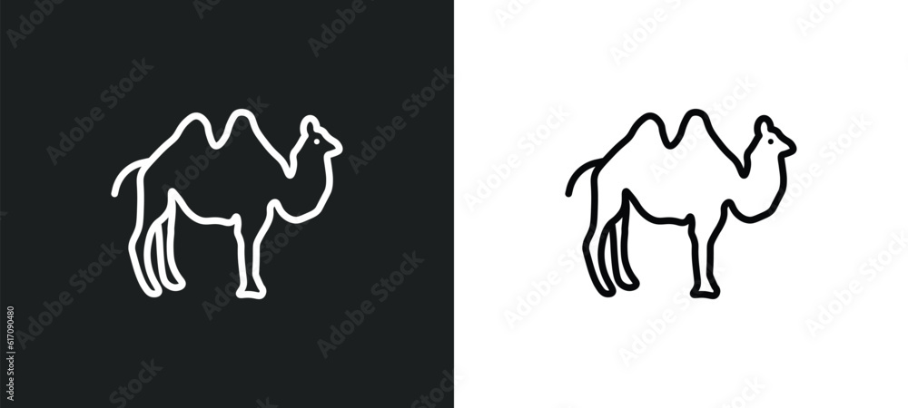 humps line icon in white and black colors. humps flat vector icon from ...