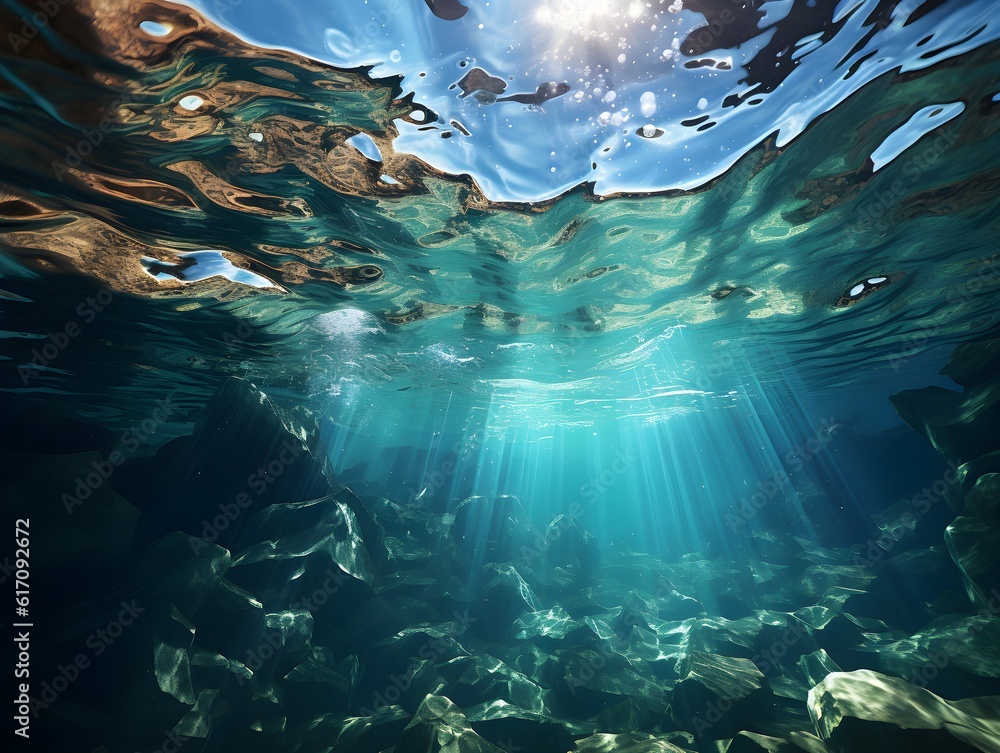 Underwater Perspective High-Resolution Image, Abstract Light Patterns ...