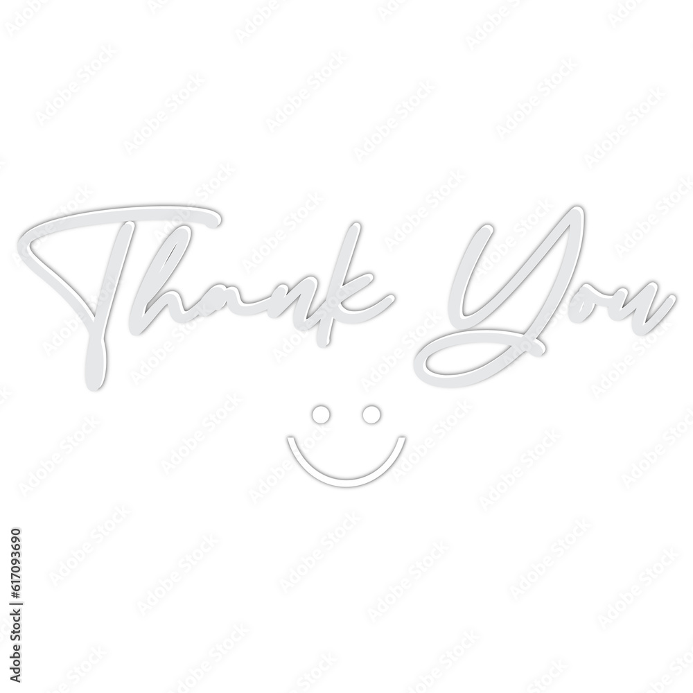 thank you text with smile Stock Illustration | Adobe Stock