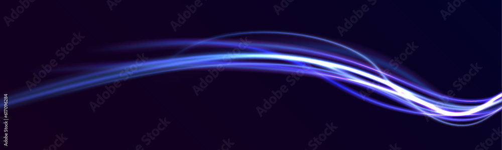 High speed abstraction. Wavy glowing bright smooth curved lines ...