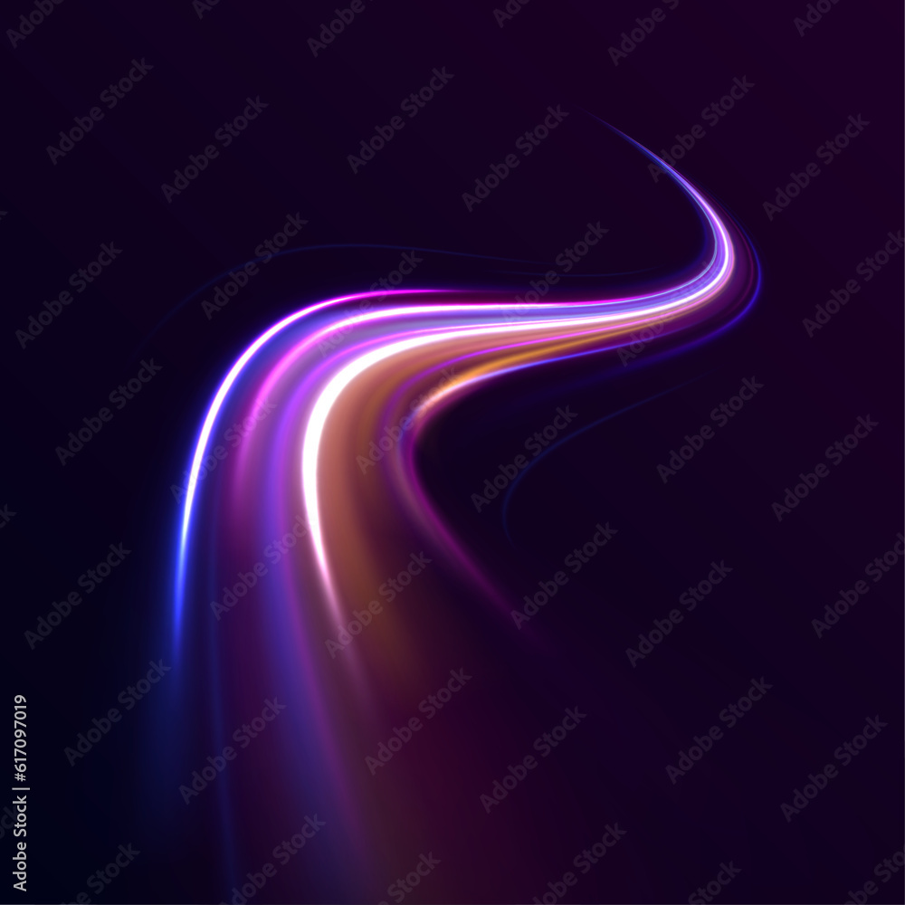 Motion light effect for banners. Blue lines. The effect of speed on a ...