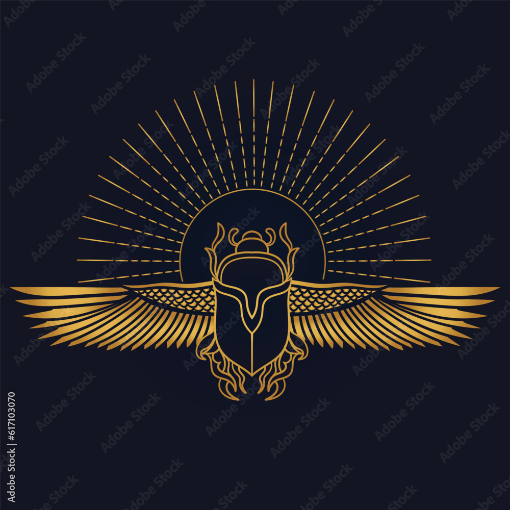Photo & Art Print Egyptian Scarab and Holy Egyptian eye of horus with ...