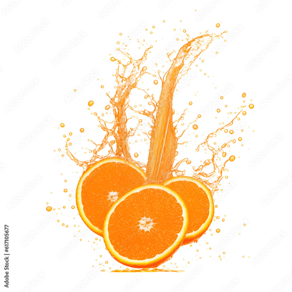 orange juice water splash isolated on white background. PNG transparent ...