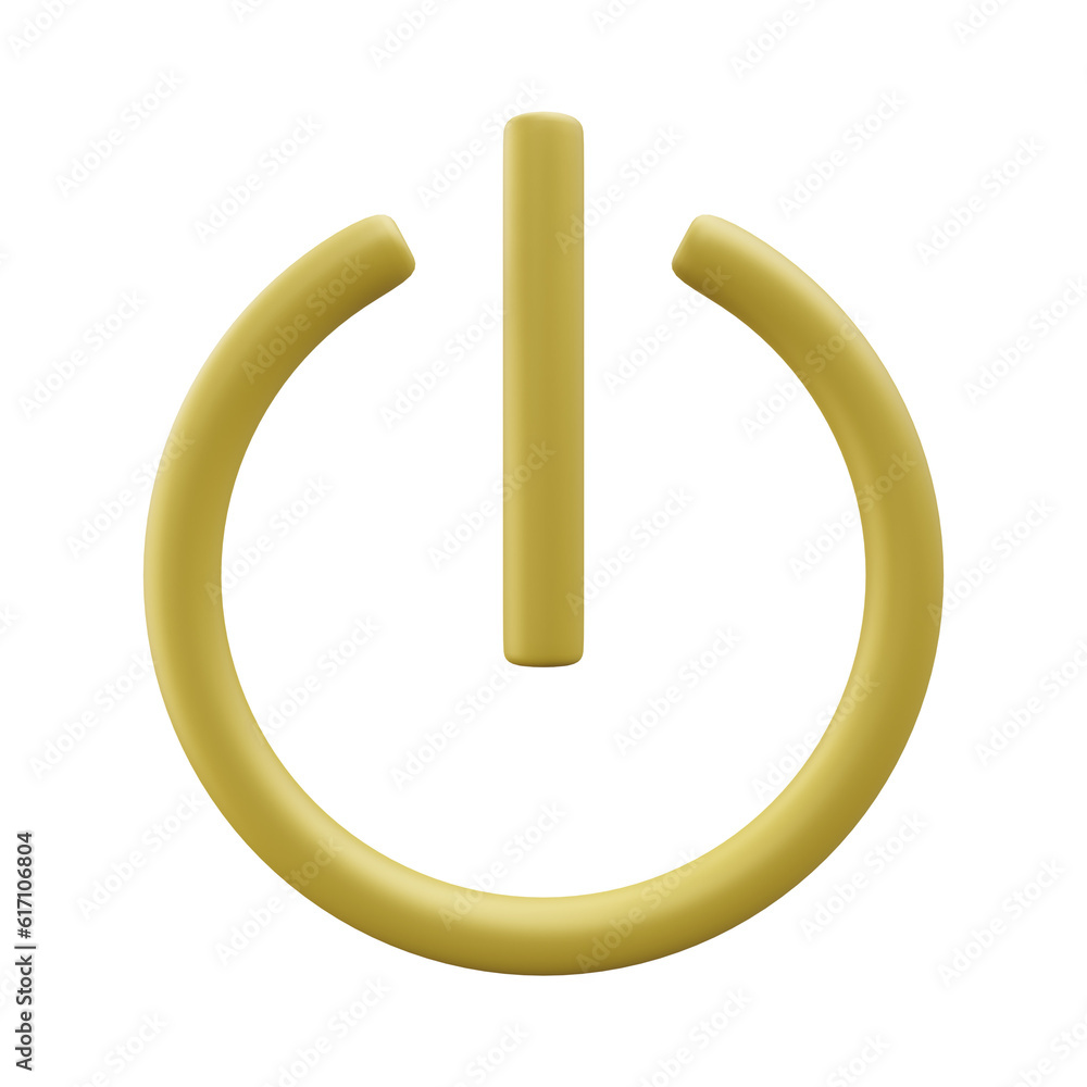 power, ui/ux 3d icon illustration with transparent background Stock ...