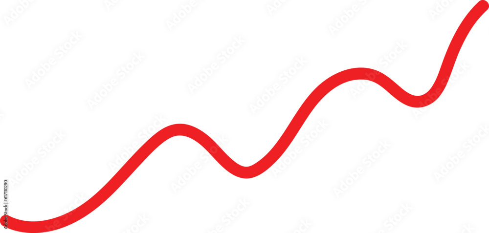 Hand drawn red curved line shape. best doodle use for patterns, social ...