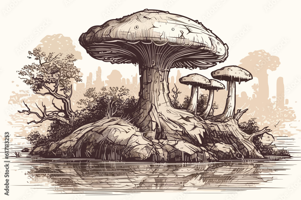 Mushroom Mycelium Stock Illustrations Clipart and Roya vector ...