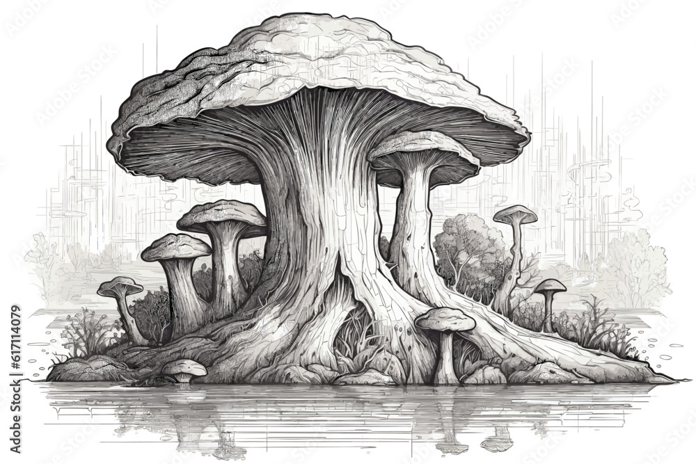 Mushroom Mycelium Stock Illustrations Clipart and Roya vector ...