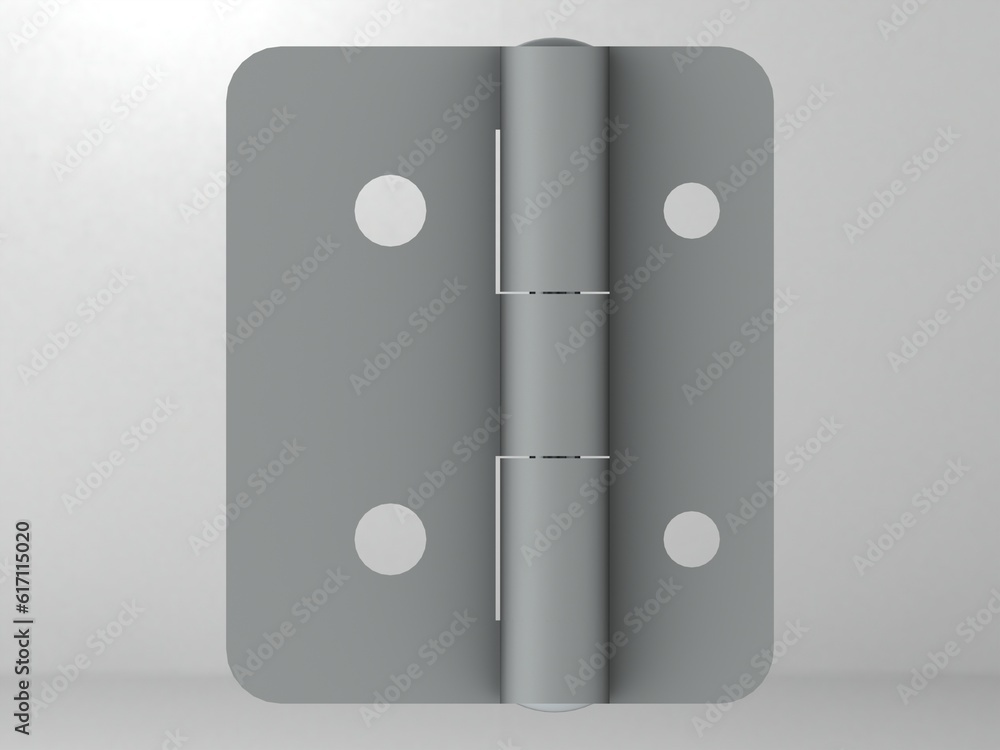 Aluminum Door Hinge 3D model Stock Illustration | Adobe Stock