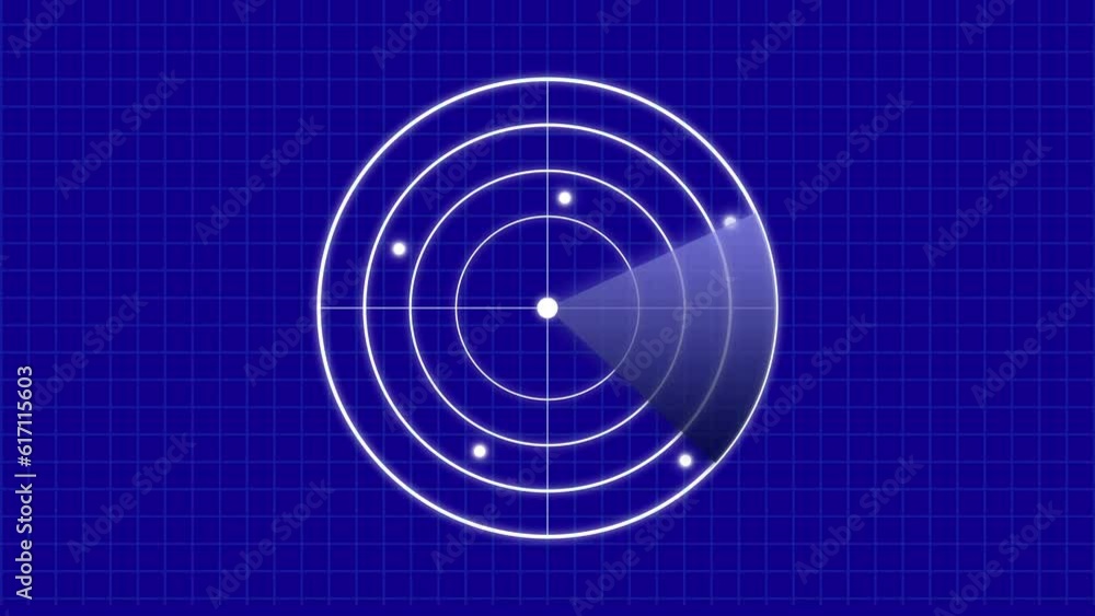 Radar HUD Screen Animation with moving targets. Sonar Screen For ...