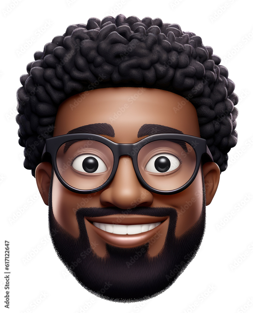 Memoji afroamerican happy guy on transparent background. PNG. Emoji, ai ...