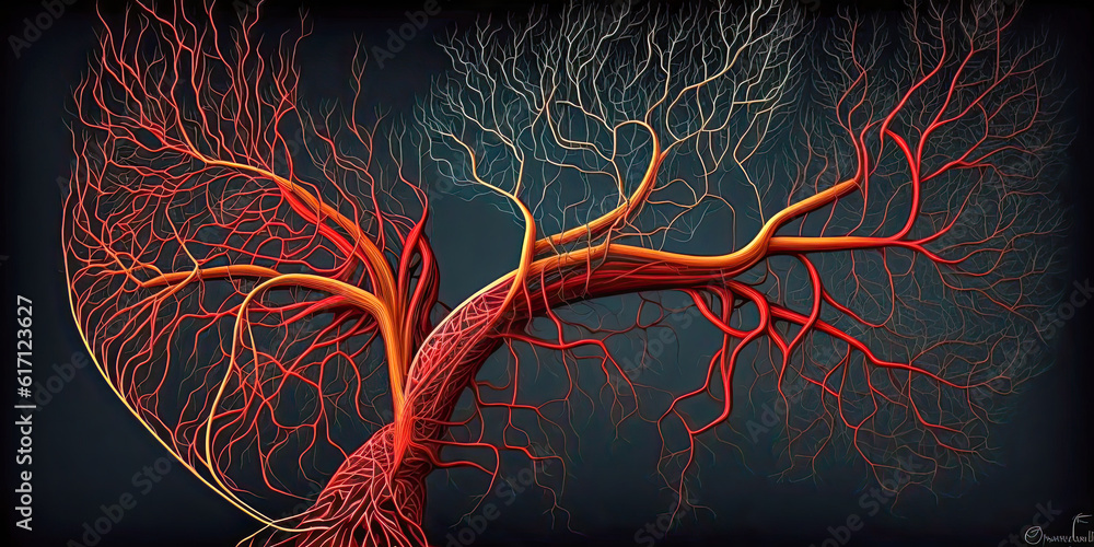 Arteries and Veins, blood vessels - Generative AI Stock Illustration ...