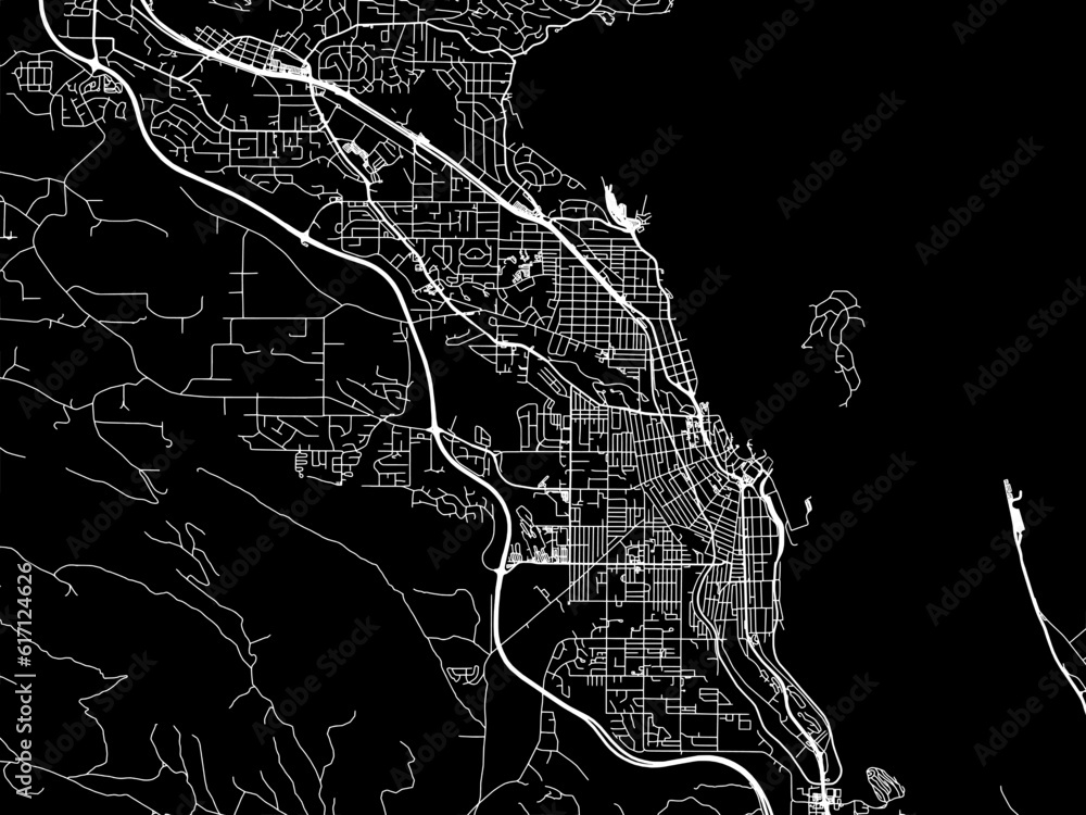 Vector road map of the city of Nanaimo British Columbia in Canada with ...
